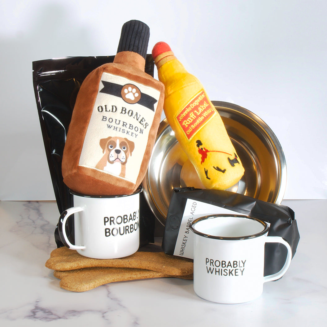 Dogs & Bourbon & Whisky & Scotch Gift Basket– French Bulldog Coffee Company